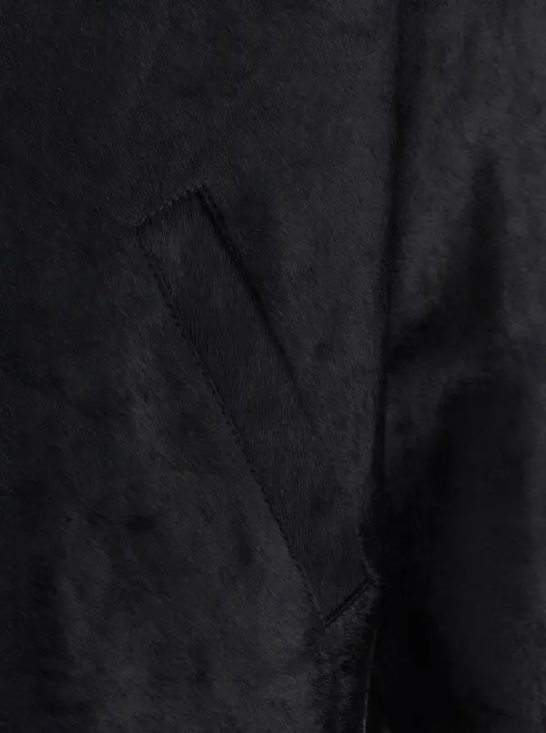 SUNFLOWER Wide Collar Ponyskin Jacket