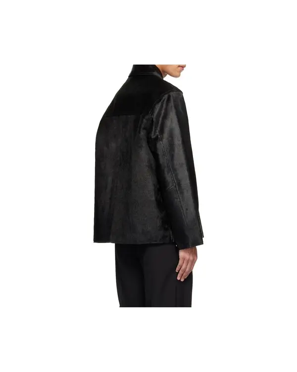 SUNFLOWER Wide Collar Ponyskin Jacket