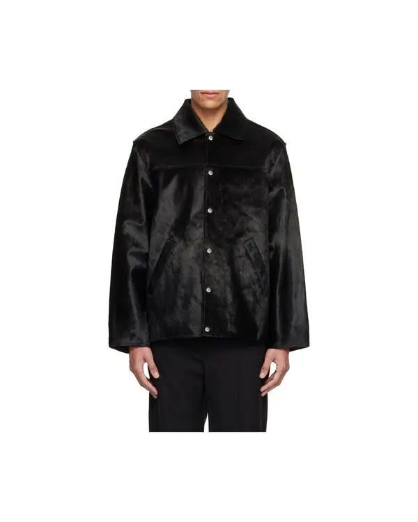 SUNFLOWER Wide Collar Ponyskin Jacket