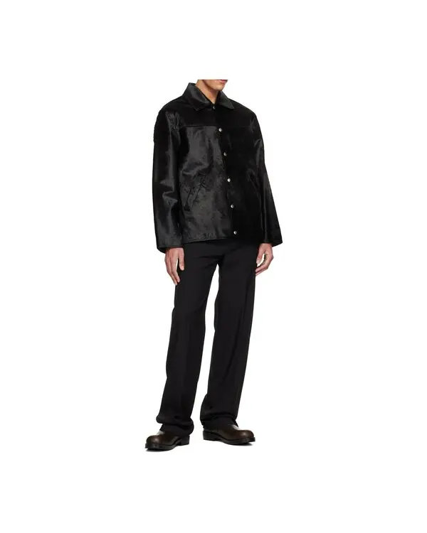 SUNFLOWER Wide Collar Ponyskin Jacket