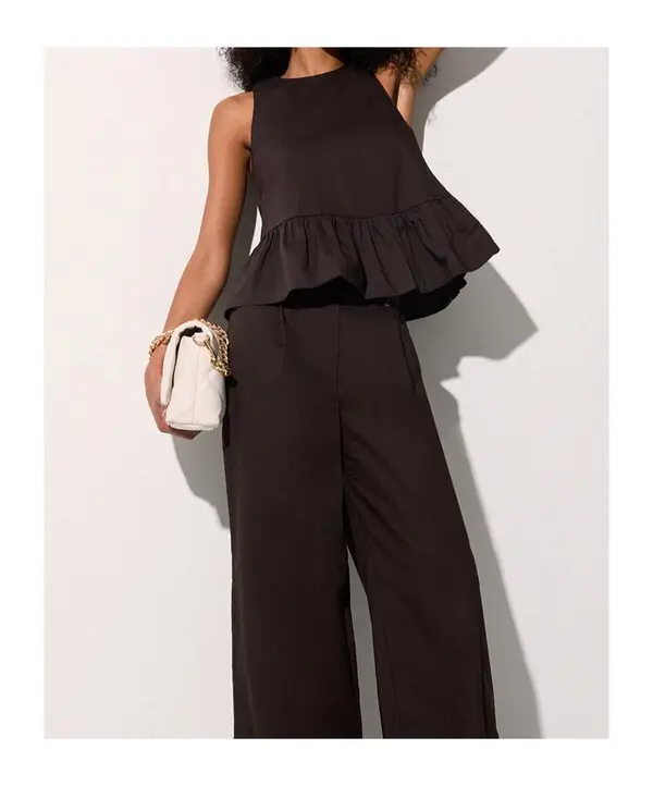 Liu Jo Sleeveless Peplum Top With Back Tie Detail