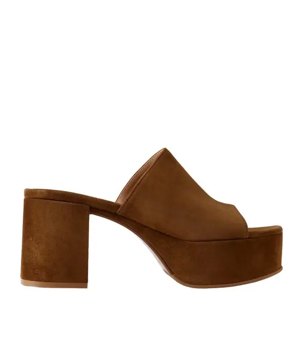GIANVITO ROSSI Suede Platform Mules
