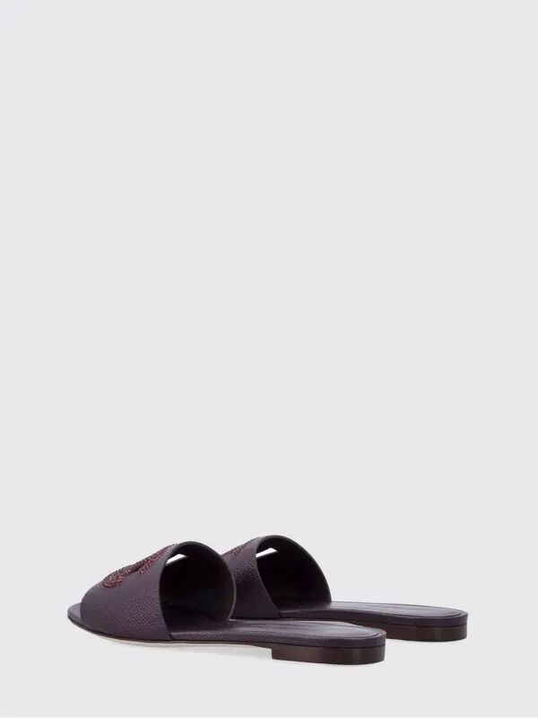 Dolce & Gabbana Logo Embellished Slides - Black