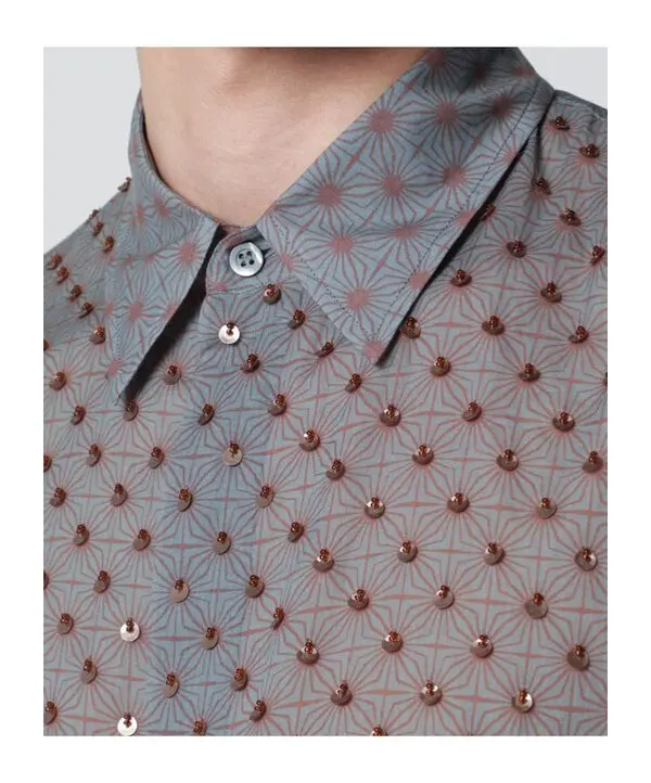 Dries Van Noten Sequin Embellished Shirt - Gray