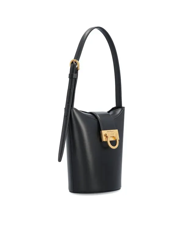 FERRAGAMO Trifolio Bucket Bag - Black