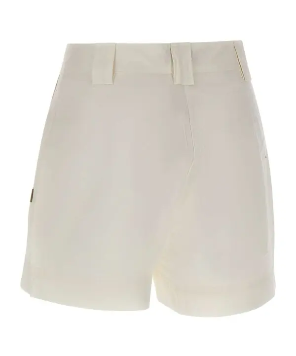 Woolrich High-waisted Poplin Shorts With Button Detail