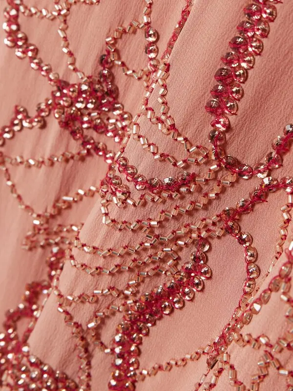 Dries Van Noten Sleeveless V-neck Embellished Dress
