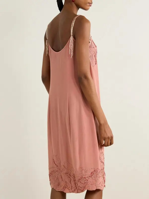 Dries Van Noten Sleeveless V-neck Embellished Dress