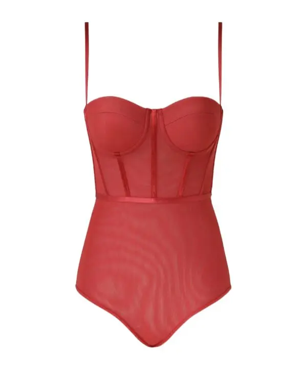 Zimmermann Rebellion Corset Bodysuit - Red