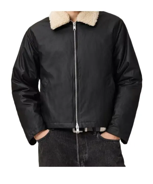 ALLSAINTS Boston Waxed Jacket With Removable Collar