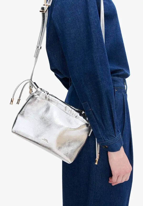 A.p.c. Ninon Mini Shoulder Bag - Argent