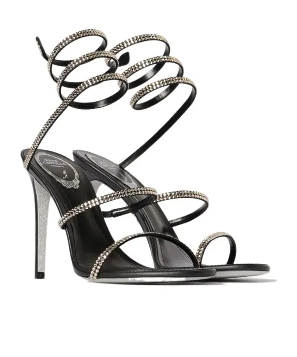 Rene Caovilla Cleo Aqua Sandals - Black