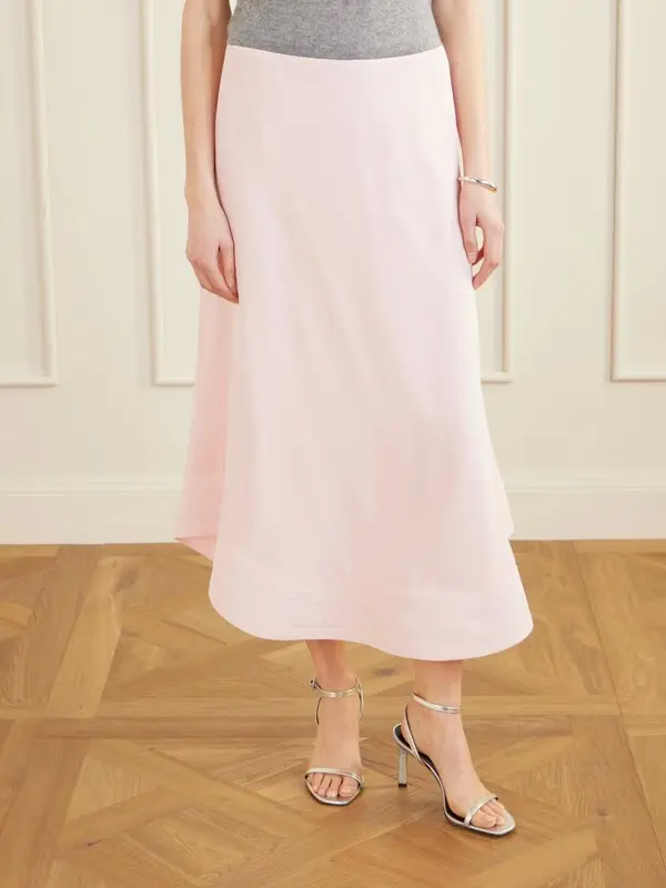 Stella McCartney Silk Crepe A-line Midi Skirt