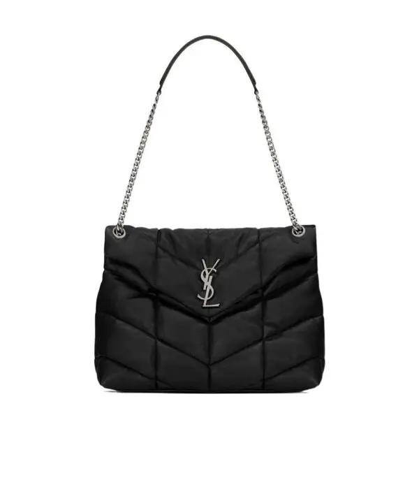 Saint Laurent Loulou Puffer Medium Shoulder Bag - Black