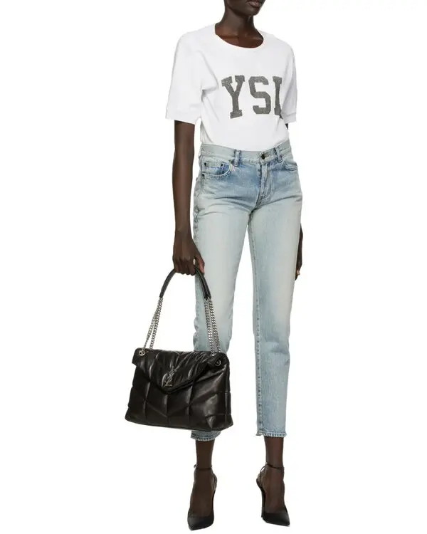 Saint Laurent Loulou Puffer Medium Shoulder Bag - Black