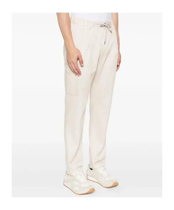 Herno Elastic Waist Casual Pants With Drawstring - White