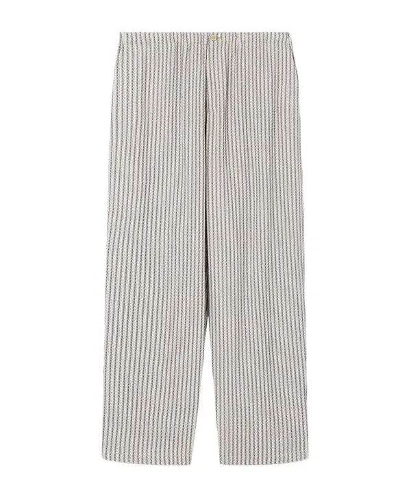 Emporio Armani 3d Striped Jacquard Fabric Trousers - Patterned