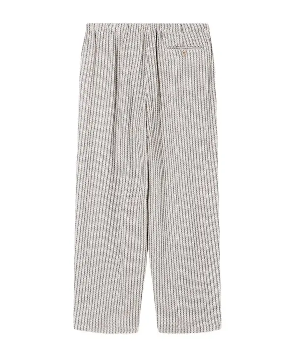 Emporio Armani 3d Striped Jacquard Fabric Trousers