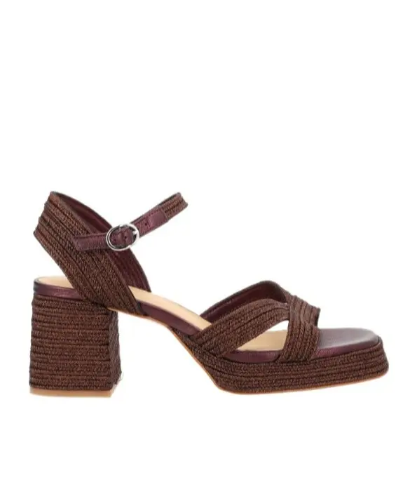 CastaÑer Braided Block Heel Sandals - Red