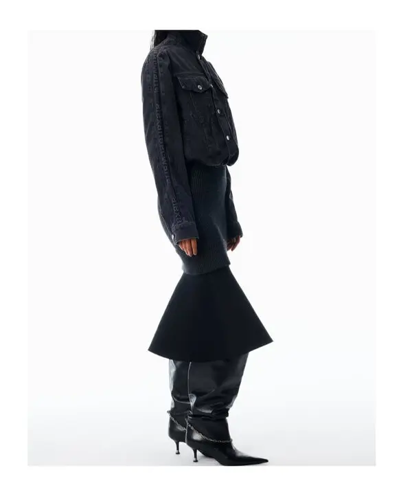 Alexander Wang Aged Denim Zip-up Track Jacket
