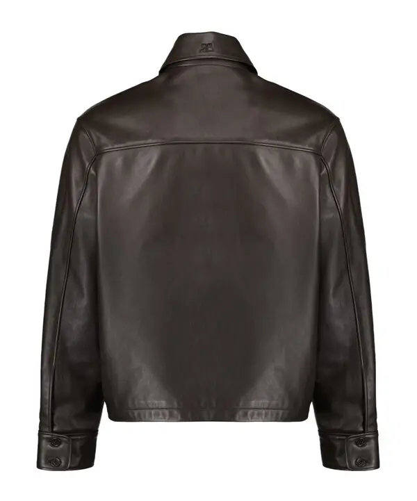 COURREGES Double-pocket Lapel Leather Jacket