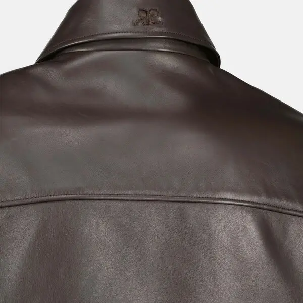 COURREGES Double-pocket Lapel Leather Jacket