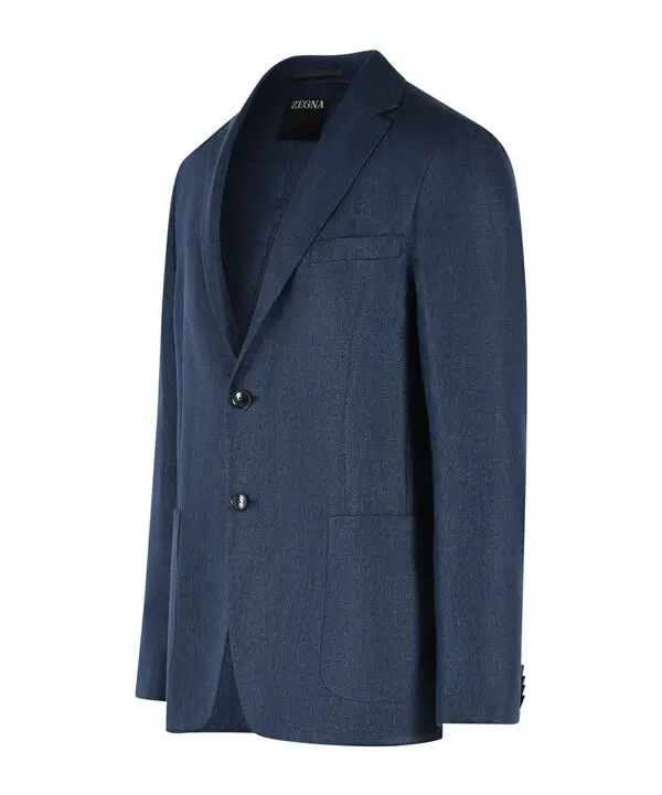 Zegna Single Breasted Tailored Jacket - Blue