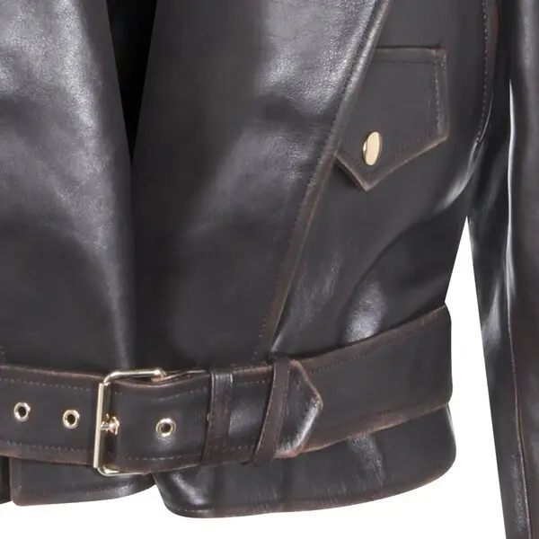 Alaïa Long-sleeved Hooded Leather Jacket - Black