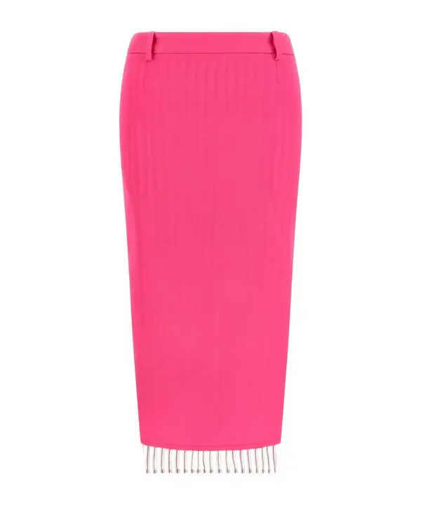 Attico Belt Loop Midi Skirt - Fuchsia