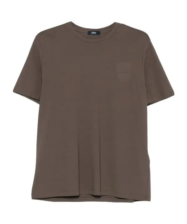 Herno Short Sleeve Crewneck T-shirt - Brown