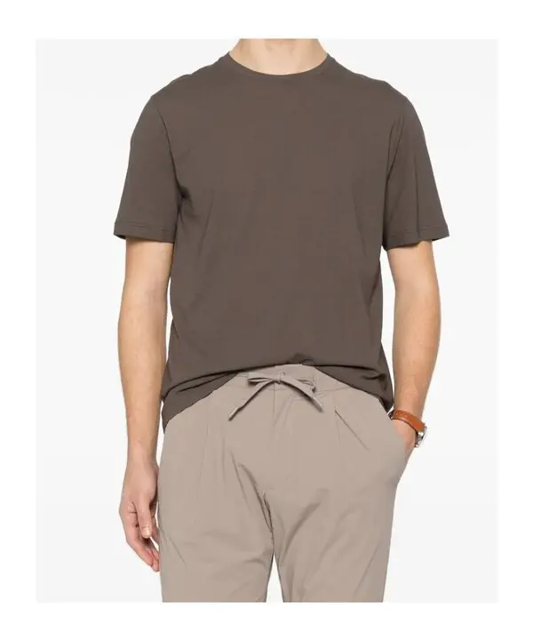 Herno Short Sleeve Crewneck T-shirt - Brown