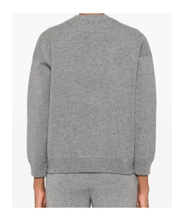 Max Mara Crew Neck Sweater In Wool And Cashmere Blend - Gray