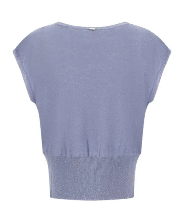 Herno Sequin Embellished Short-sleeved Jumper - Light Blue
