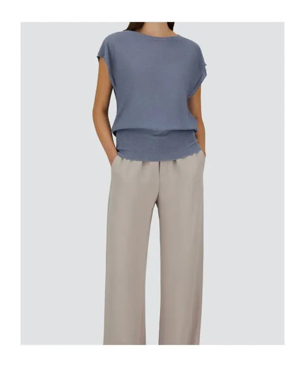 Herno Sequin Embellished Short-sleeved Jumper - Light Blue