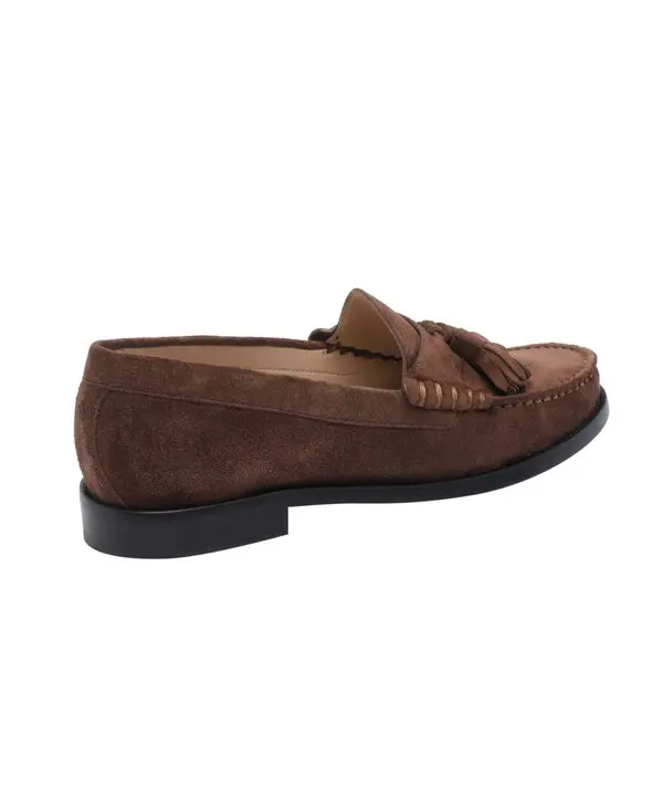 STUART WEITZMAN Suede Loafers With Tassel Detail - Black