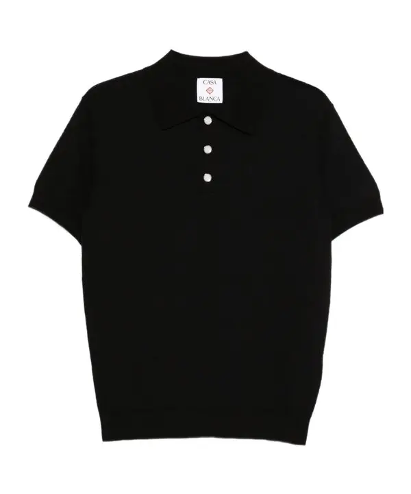 Casablanca Buttoned Knit Polo Shirt