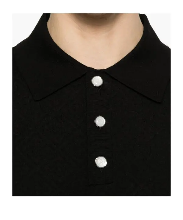 Casablanca Buttoned Knit Polo Shirt