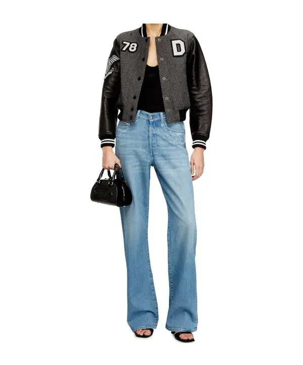 DIESEL® Embroidered Varsity Jacket - Black