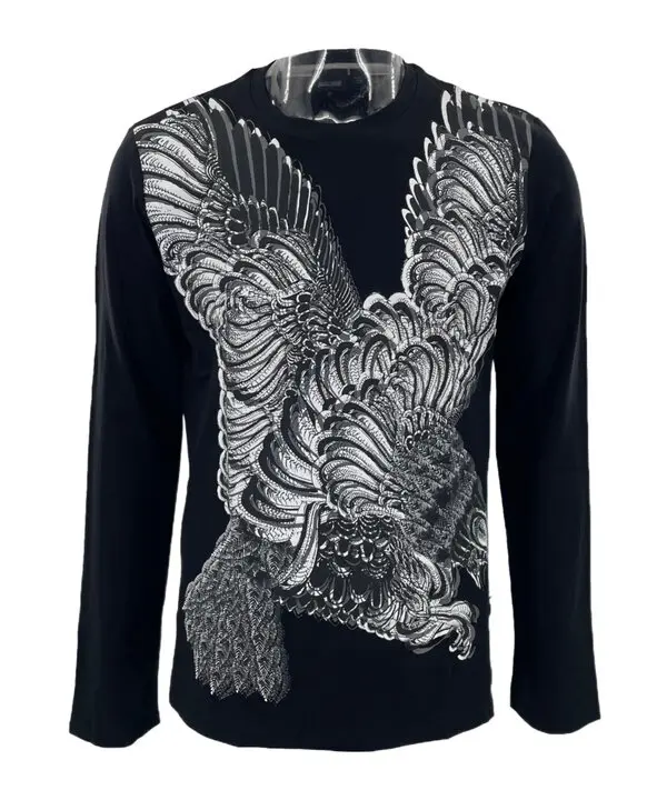 Just Cavalli Pattern Printed Long-sleeved T-shirt - Black