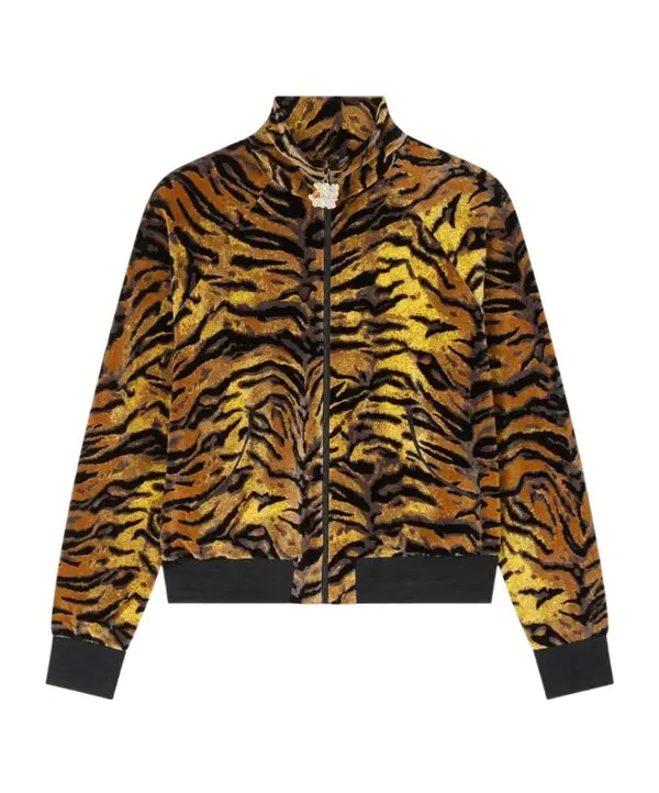 Kenzo Velvet Jacquard Tiger Track Jacket - Marigold