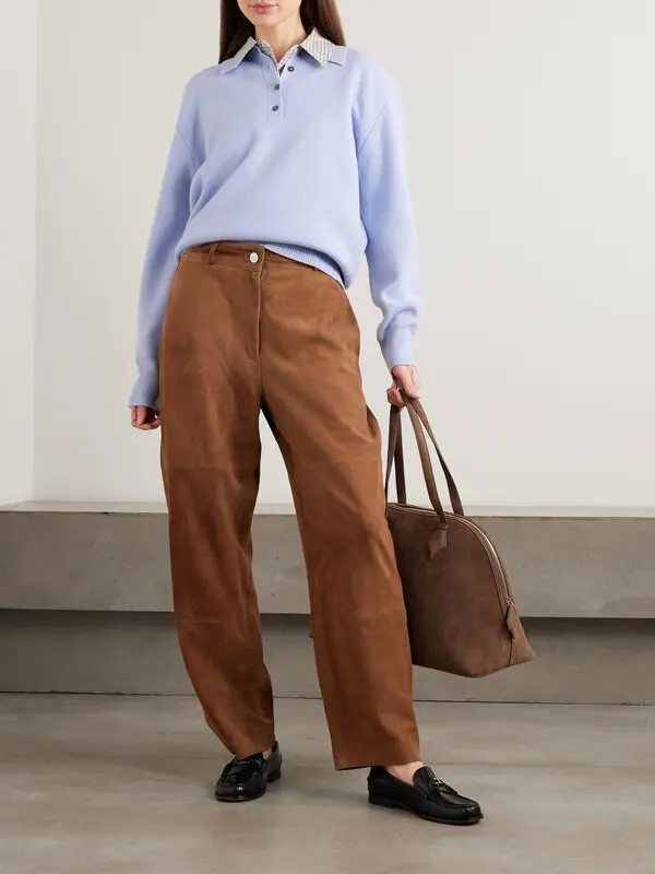 RÓHE Barrel Leg Suede Trousers