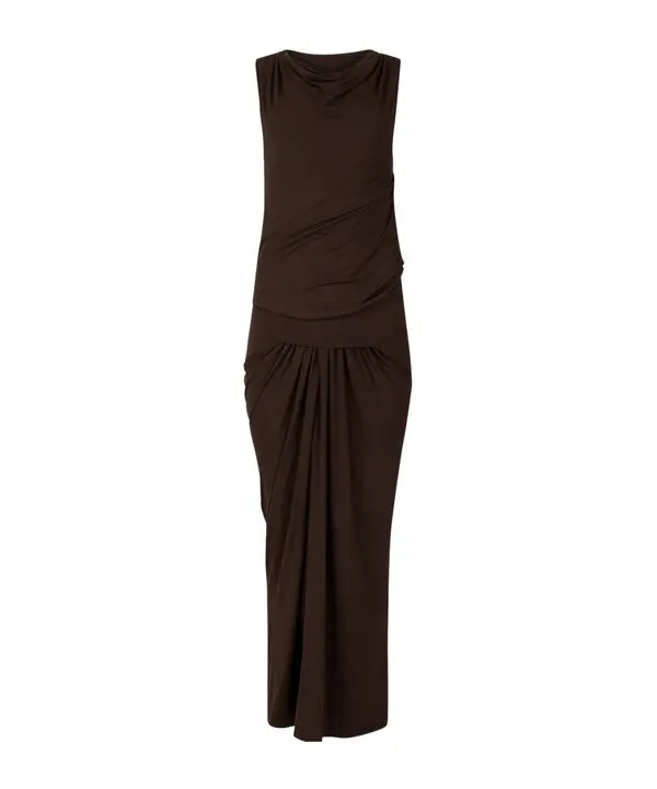 ENTIRE STUDIOS Drape Sleeveless Maxi Dress - Black