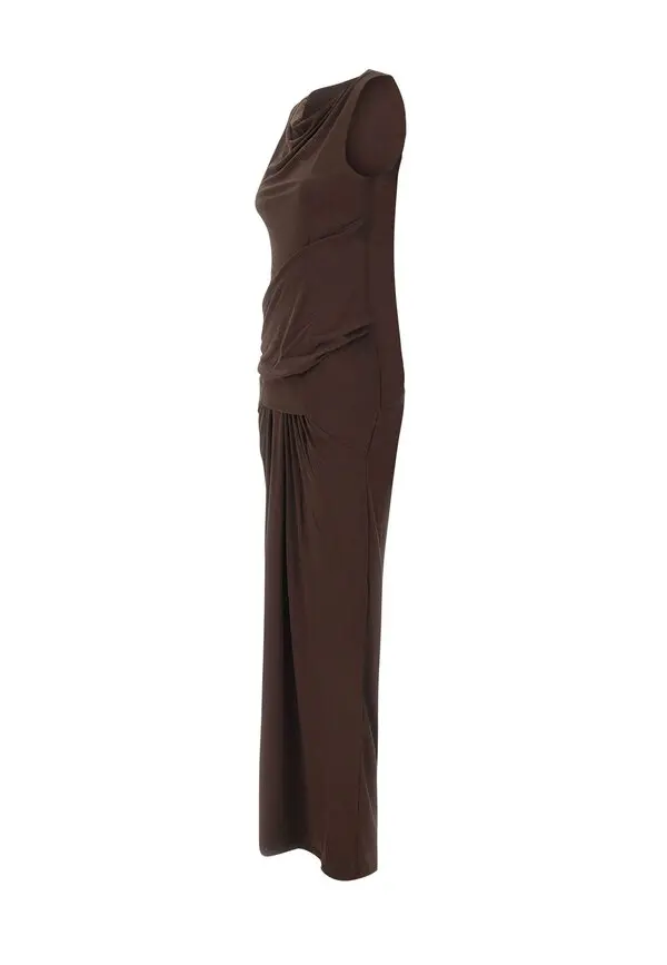 ENTIRE STUDIOS Drape Sleeveless Maxi Dress - Black