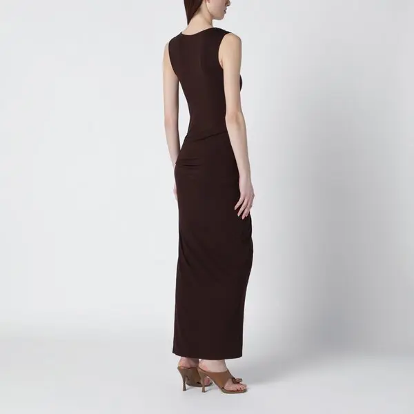 ENTIRE STUDIOS Drape Sleeveless Maxi Dress - Black