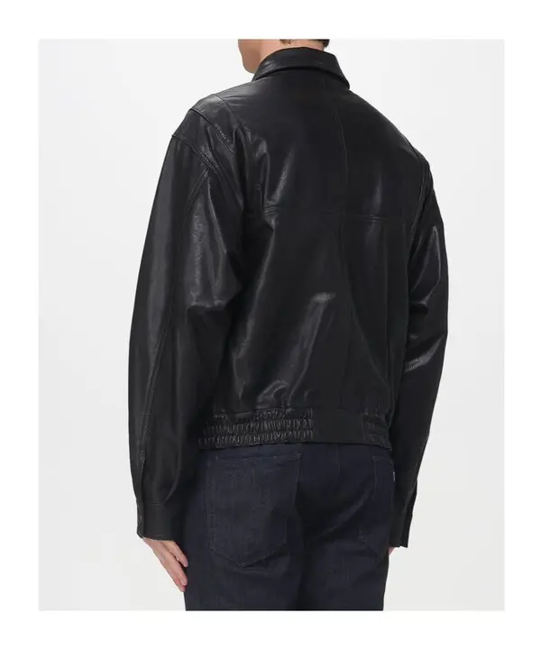 Emporio Armani Leather Jacket With Turn-down Collar