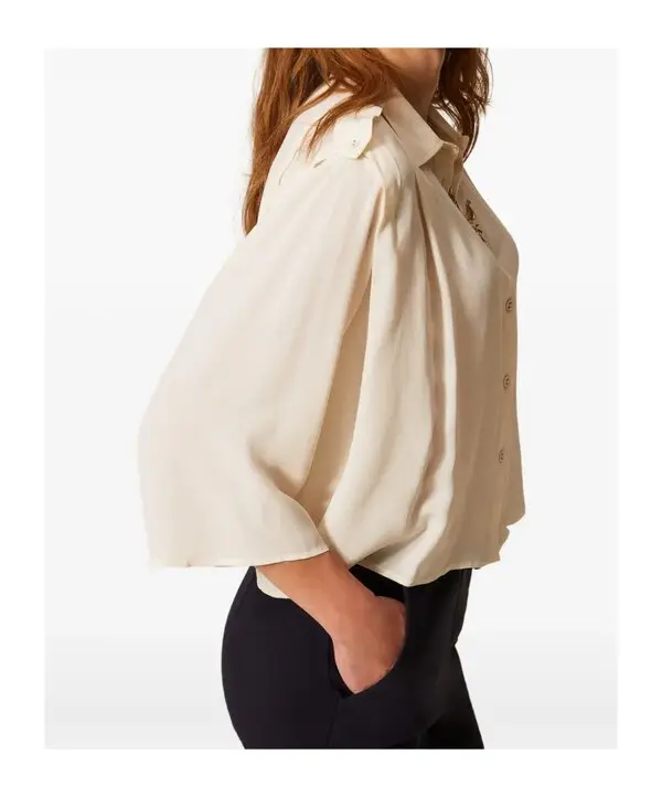 TWINSET Cropped Wide-sleeve Top With Epaulettes
