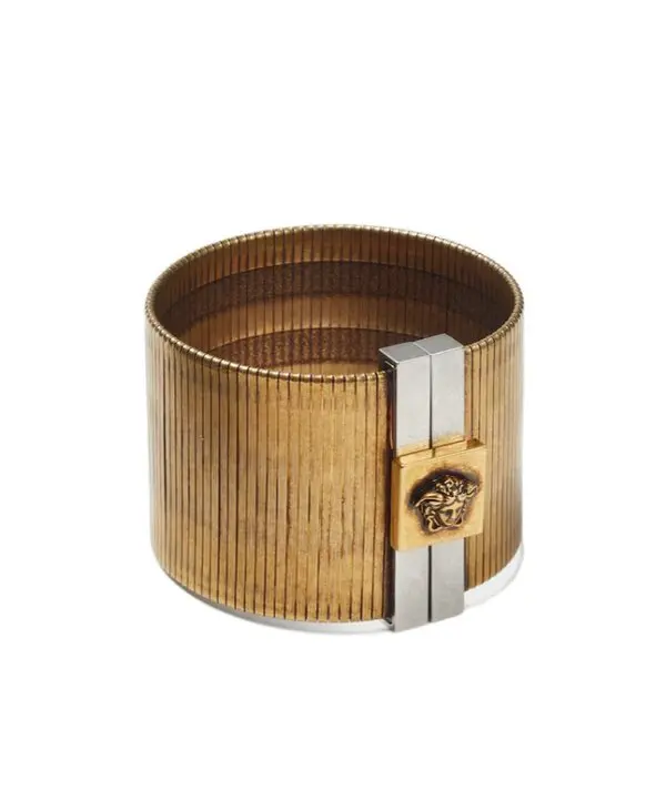 Versace Textured Medusa Cuff Bracelet - Golden