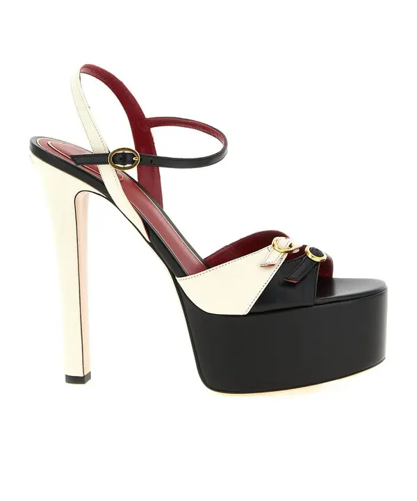 Valentino Garavani High Heel Platform Sandals - White/black
