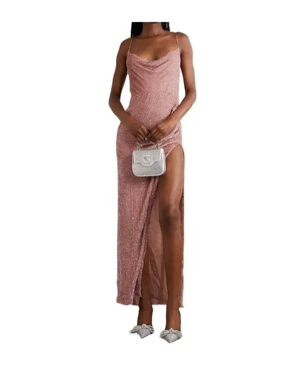 Retrofete Katya Draped Sequin Gown