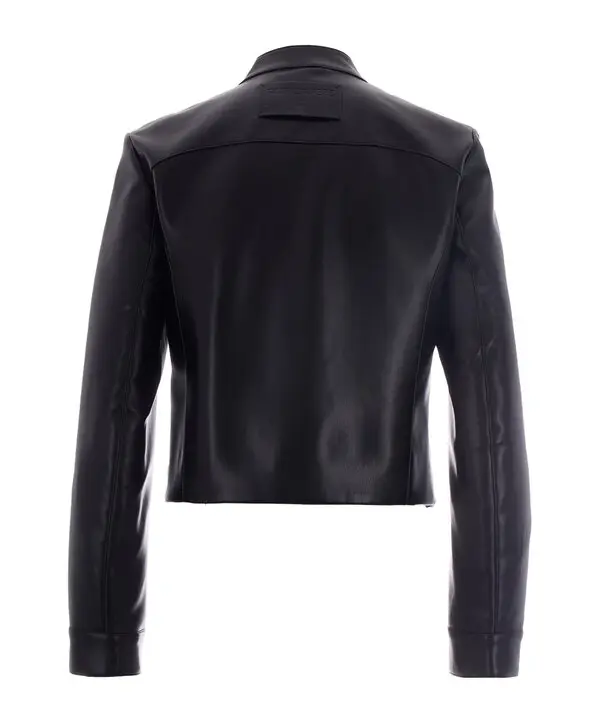 Patrizia Pepe Long-sleeved Zip-up Biker Jacket - Black